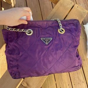 Prada | Bags | Authentic Vintage Prada Purple Nylon Tessuto Impuntu ...